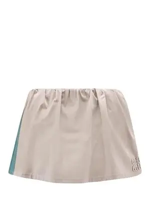 Miu Miu MIU MIU Cotton Twill Mini Skirt Multicolor
