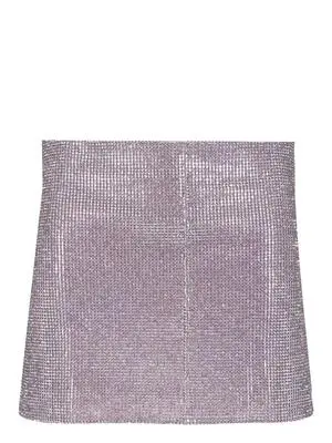 SELF-PORTRAIT Metallic Mesh Skirt - Purple