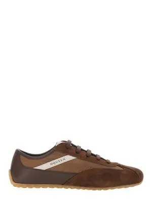 Alexander McQueen Alexander Mcqueen Men 'Boxe' Brown Low Top Sneakerswith Bicolored Details And Logo Lettering On The Side In Suede For Men Brown