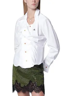 VIVIENNE WESTWOOD Drunken Cotton Poplin Shirt - White