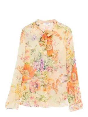 Celine Printed Silk Blouse - Multicolor
