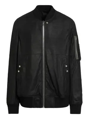 Rick Owens Leather Zip Jacket - Black
