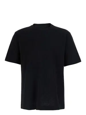 Fendi Black Crew Neck T-shirt With All-over Ff Motif In Cotton For - Multicolor