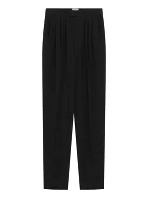 Saint Laurent Tailored Habutai Silk Trousers - Black