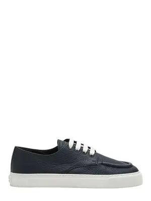 Prada Hammered Leather Sneakers - Blue