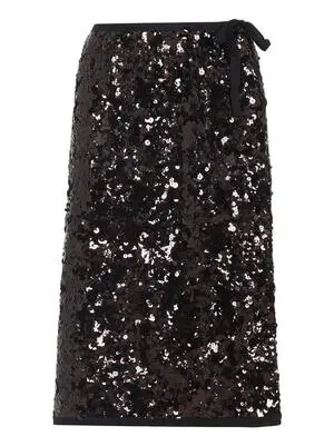 Prada PRADA Polyamide Sequined Midi Skirt Multicolor