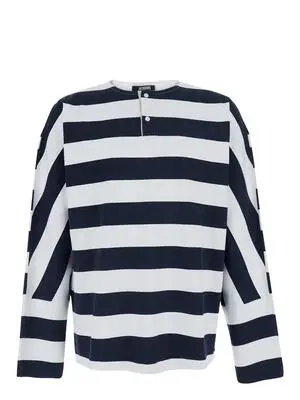 Jacquemus Jacquemus Men Blue Long Sleeve T-Shirt With Logo On Front In Cotton For Women Multicolor