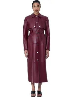 Sportmax SPORTMAX Long Leather Coat Multicolor