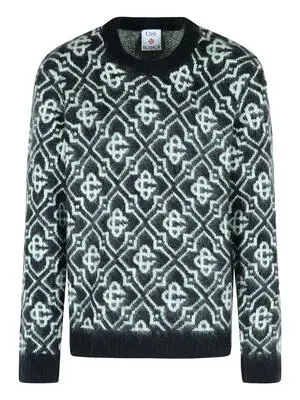 Casablanca Mohair Blend Monogrammed Sweater - Black