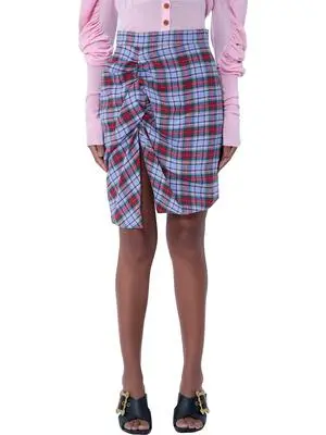 VIVIENNE WESTWOOD Draped Plaid Skirt - Blue
