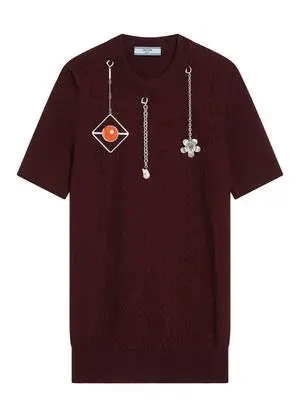 Prada PRADA Wool Sweater With Charms Red