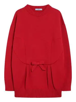 Prada Wool Sweater With Bow - Red