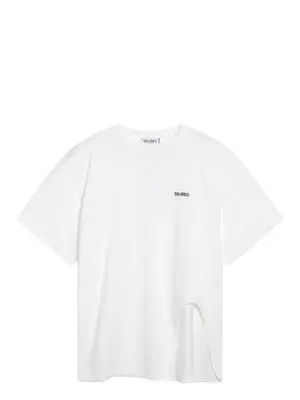 Attico THE ATTICO Oversized Cotton Jersey T-Shirt With Cutout Hem White