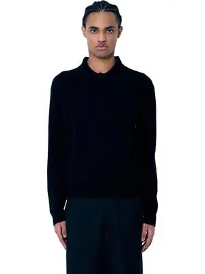Saint Laurent Saint Laurent Men Wool Polo Shirt Black