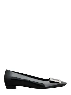 ROGER VIVIER Belle Vivier Patent Leather Ballet Flats - Black
