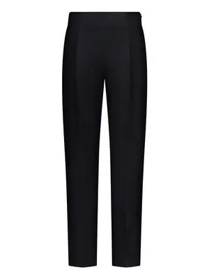 TOTEME Slim Evening Wool And Silk Trousers - Black
