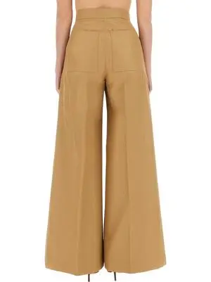 Max Mara MAX MARA Cotton Wide Leg Pants Cream