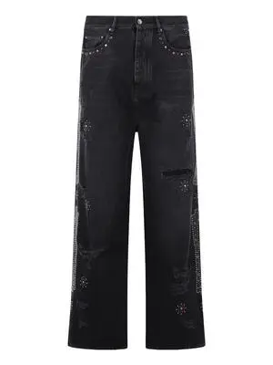 Amiri Denim Wide-leg Jeans - Black