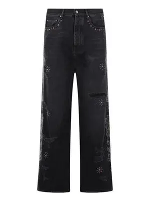 Amiri Denim Wide-leg Jeans - Black