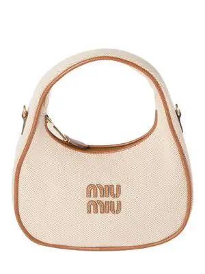 MIU MIU MIU MIU Wander Canvas And Leather Small Hobo Bag