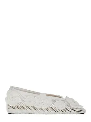 GANNI GANNI Jenny Mesh Ballerinas White