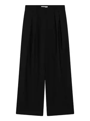 THE FRANKIE SHOP Wide-leg Wool-blend Trousers - Black