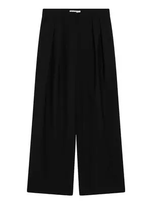 THE FRANKIE SHOP Wide-leg Wool-blend Trousers - Black