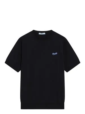 Prada Silk-blend Logo Sweater - Blue