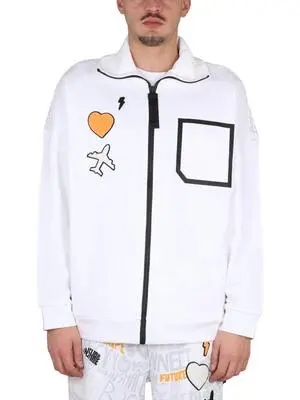 BOSS Logo Sweatshirt With High Neck - White