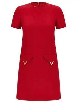 Valentino Garavani Vlogo Signature Wool And Silk Dress - Multicolor