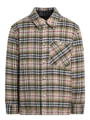 Burberry Beige Checked Wool Shirt Jacket - Cream