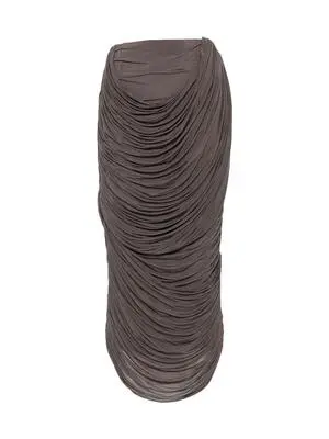 Magda Butrym MAGDA BUTRYM Asymmetric Draped Skirt Brown
