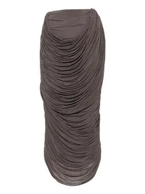 Magda Butrym Asymmetric Draped Skirt - Brown