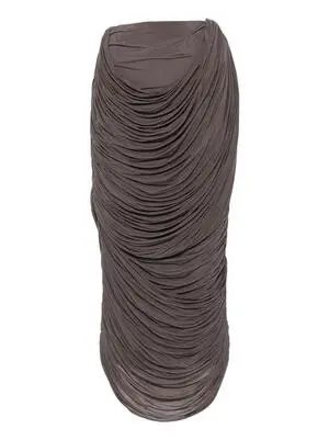 Magda Butrym MAGDA BUTRYM Asymmetric Draped Skirt Brown