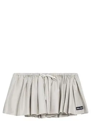 Miu Miu Miu Miu Ponge Tech Mini Skirt Cream