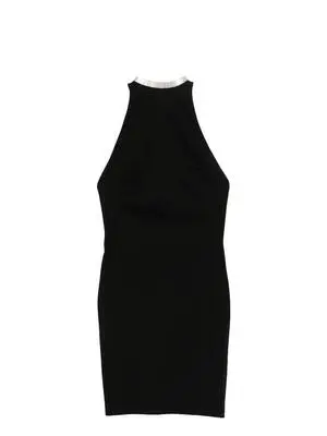 Attico Halter Neck Sleeveless Dress - Black