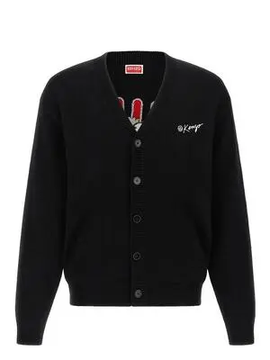 Kenzo Wild Tiger Embroidered Cardigan - Black