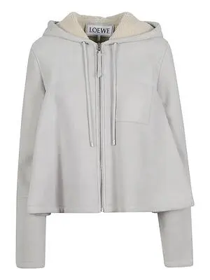Loewe Leather Hooded Jacket - Multicolor