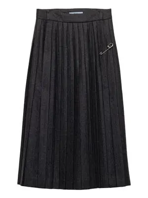 Prada Flannel Pleated Skirt - Multicolor