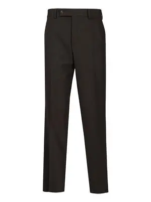 Fendi Wool Gabardine Cigarette Trousers - Brown