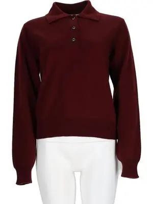 MAISON MARGIELA Virgin Wool Knit Polo Top - Multicolor