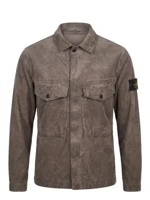 Stone Island Corduroy Garment Dyed `terra` Shirt - Multicolor