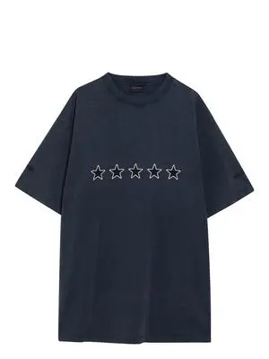 Balenciaga Washed Navy Oversized T-shirt - Blue