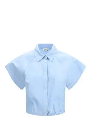 Jacob Cohen Short-sleeve Shirt In Striped Viscose And Linen Canvas - Blue