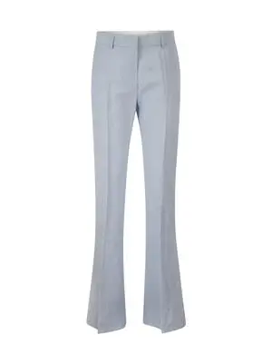 Sportmax Spxfragola Flare Trousers In Viscose And Textile Paper - Blue