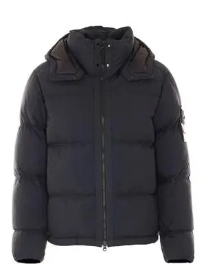 Stone Island Matt Ripstop Cordura Logo Down Jacket - Blue