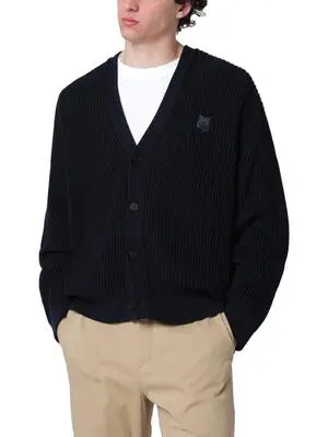 Maison Kitsuné Fox Head Cotton Cardigan - Blue