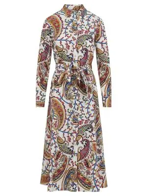 Etro Belted Paisley Midi Dress - Multicolor