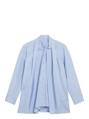 Loewe Cotton Poplin Draped Shirt - Blue