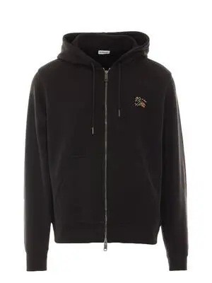 Burberry Check Knight Stamp Hoodie - Black